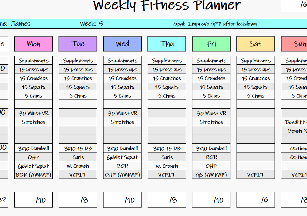 My Fitness Plan